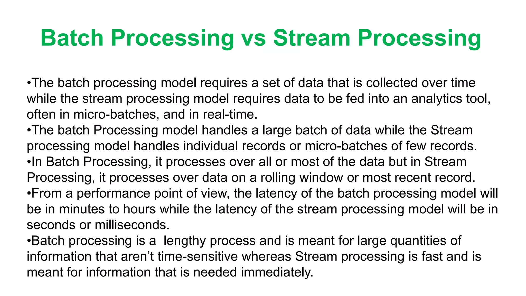 Batch Processing vs Stream Processing Difference | PPTX