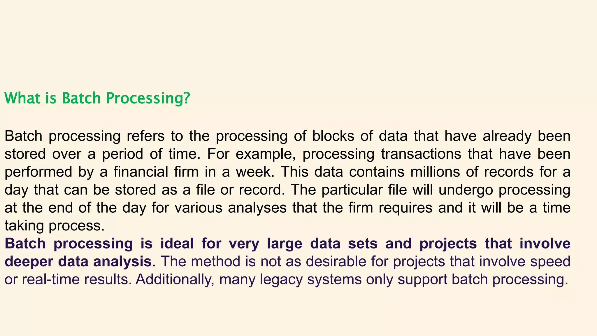 Batch Processing vs Stream Processing Difference | PPTX | Cloud ...