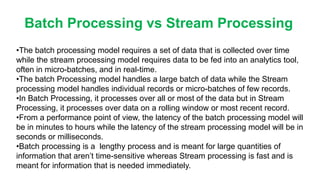 Batch Processing vs Stream Processing Difference | PPTX
