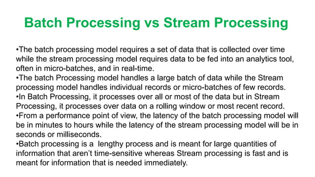 Batch Processing vs Stream Processing Difference | PPTX | Cloud Computing | Internet