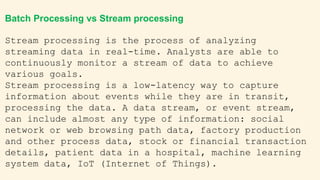 Batch Processing vs Stream Processing Difference | PPTX