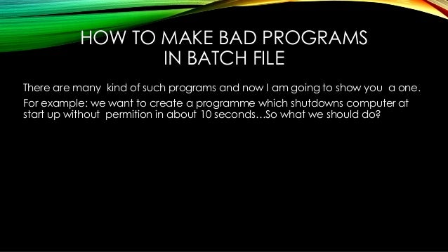 Batch Programming