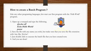 Batch programming and Viruses | PPTX