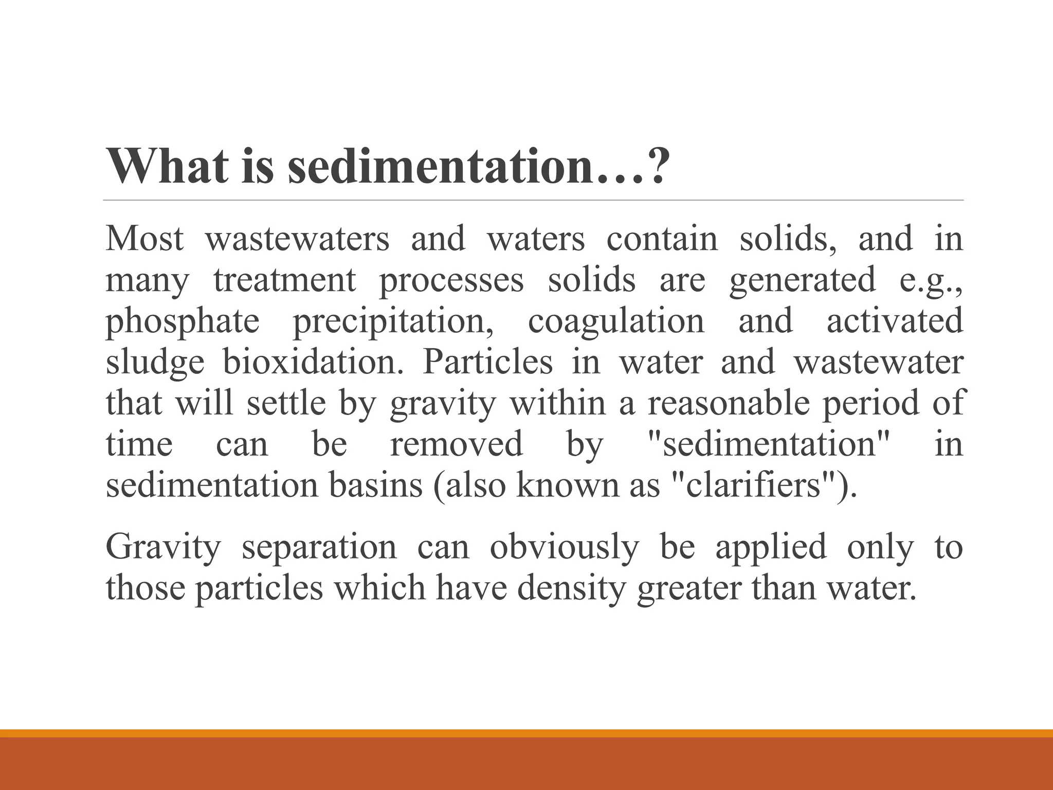 Batch sedimentation, clarifiers | PPTX