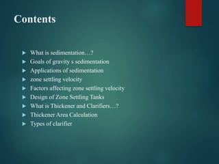 Batch sedimentation, clarifiers | PPTX