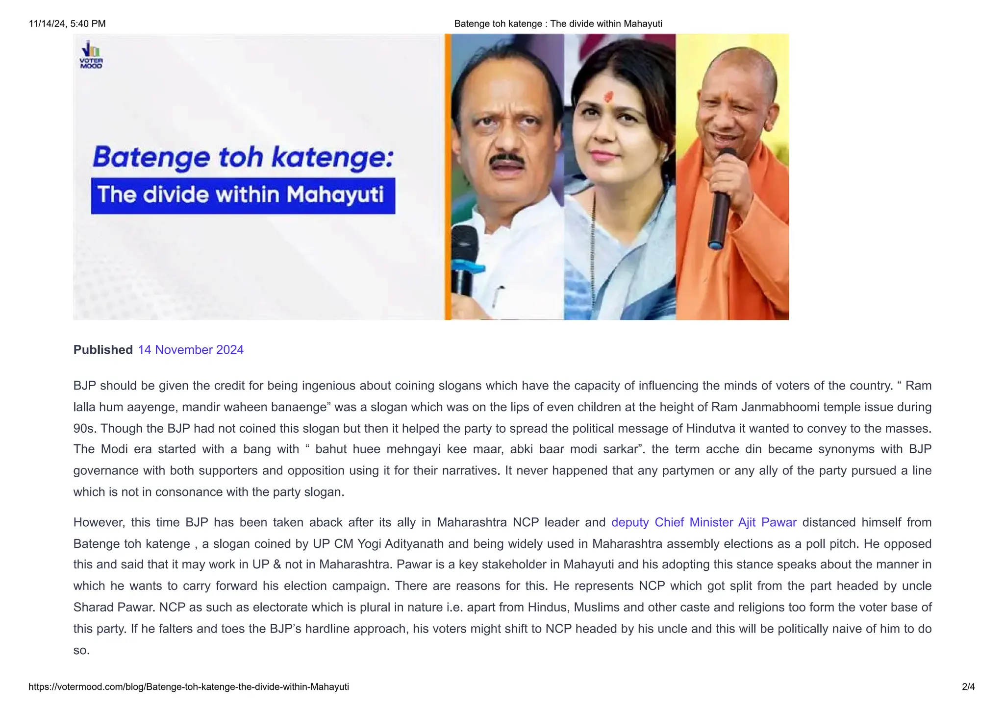 Batenge toh katenge _ The divide within Mahayuti | PDF
