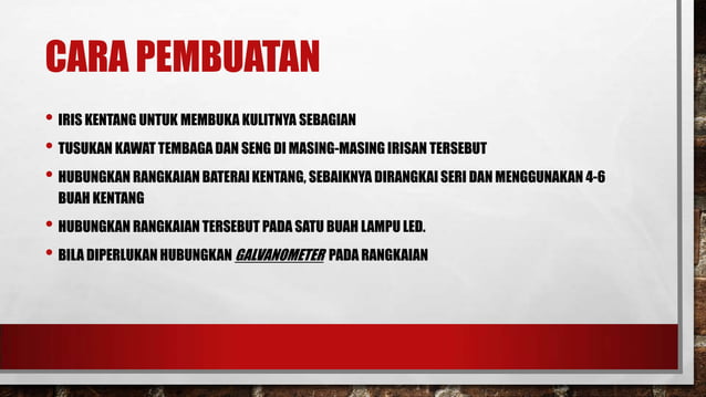 Baterai kentang | PPTX