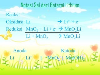 Baterai lithium | PPTX