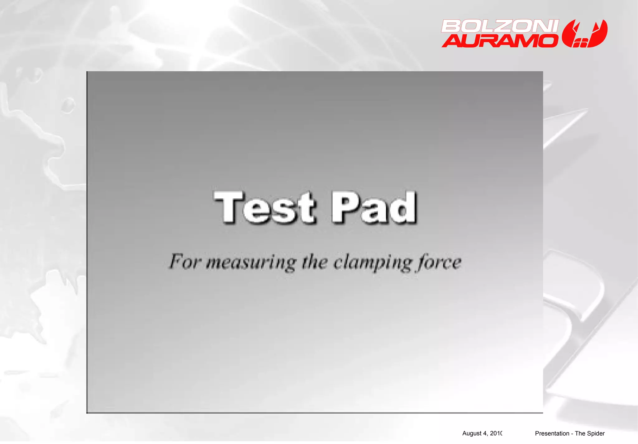 Measuring Clamping Force with the BA Test Pad | PPS