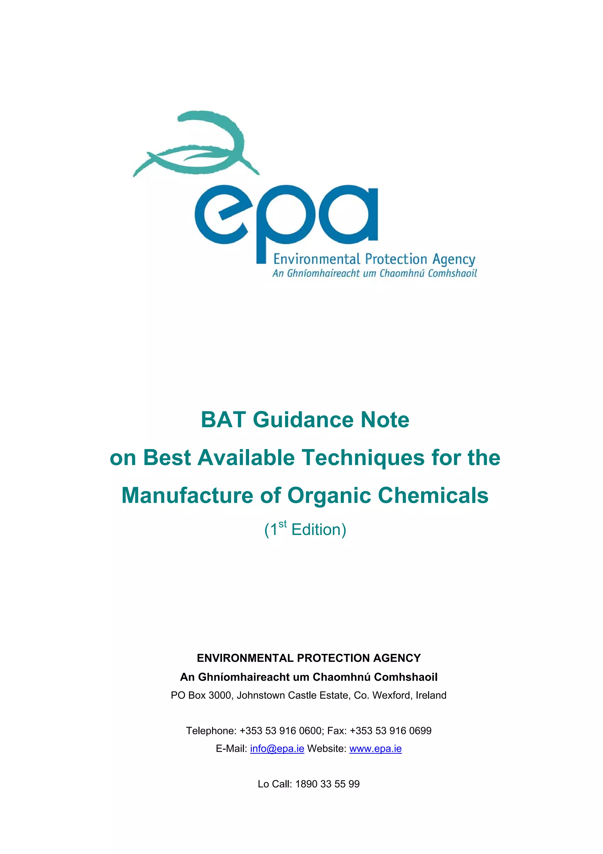 Bat guidance note on best available techniques for pharmaceutical | PDF