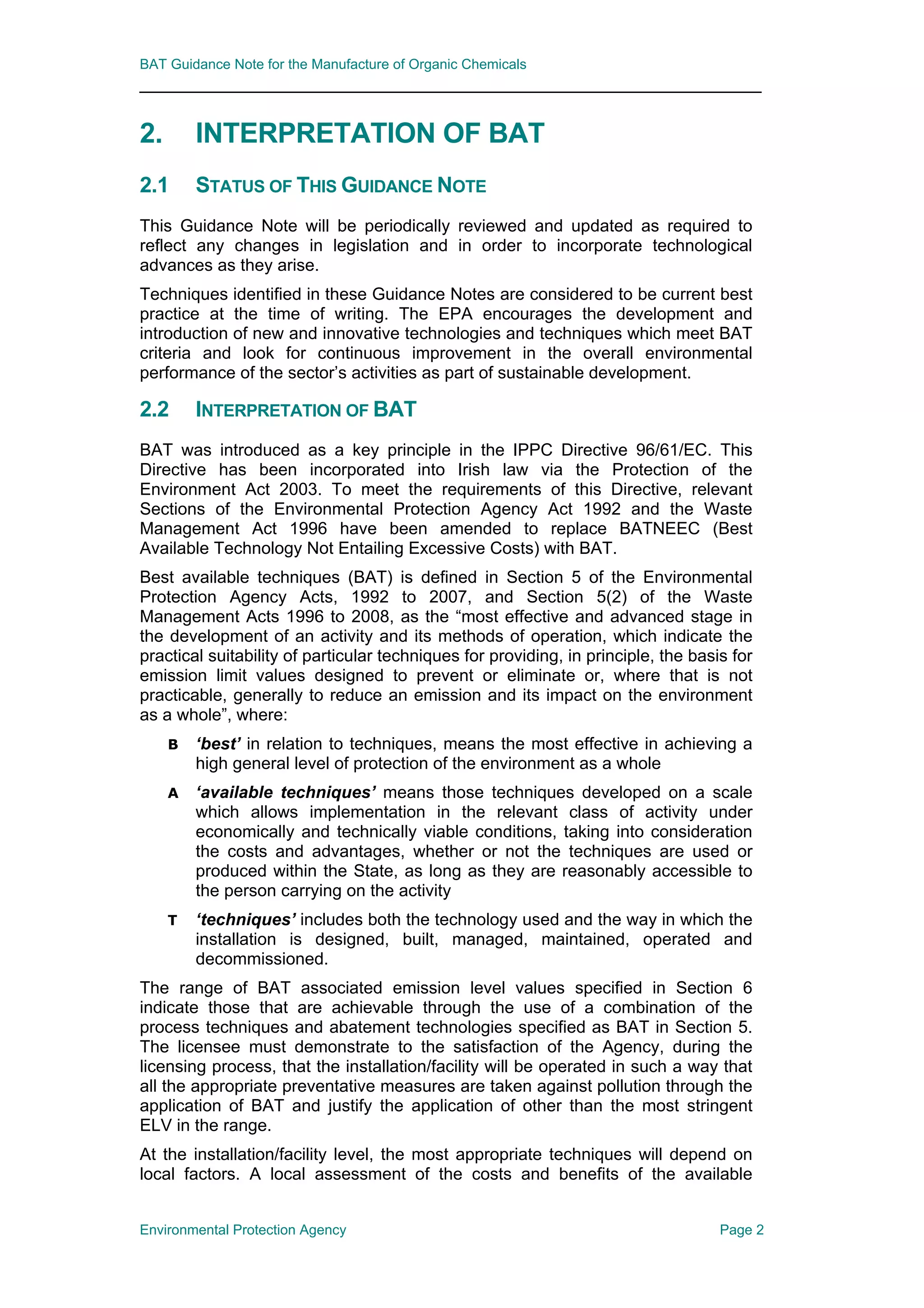 Bat guidance note on best available techniques for pharmaceutical | PDF