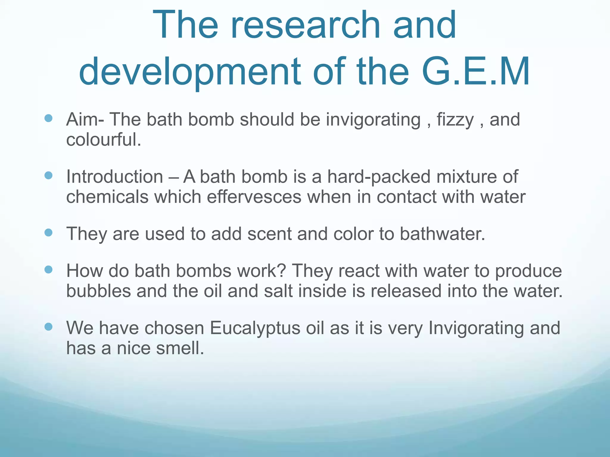 Bath bomb Project | PPTX