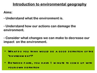 Environmental Geography Definition