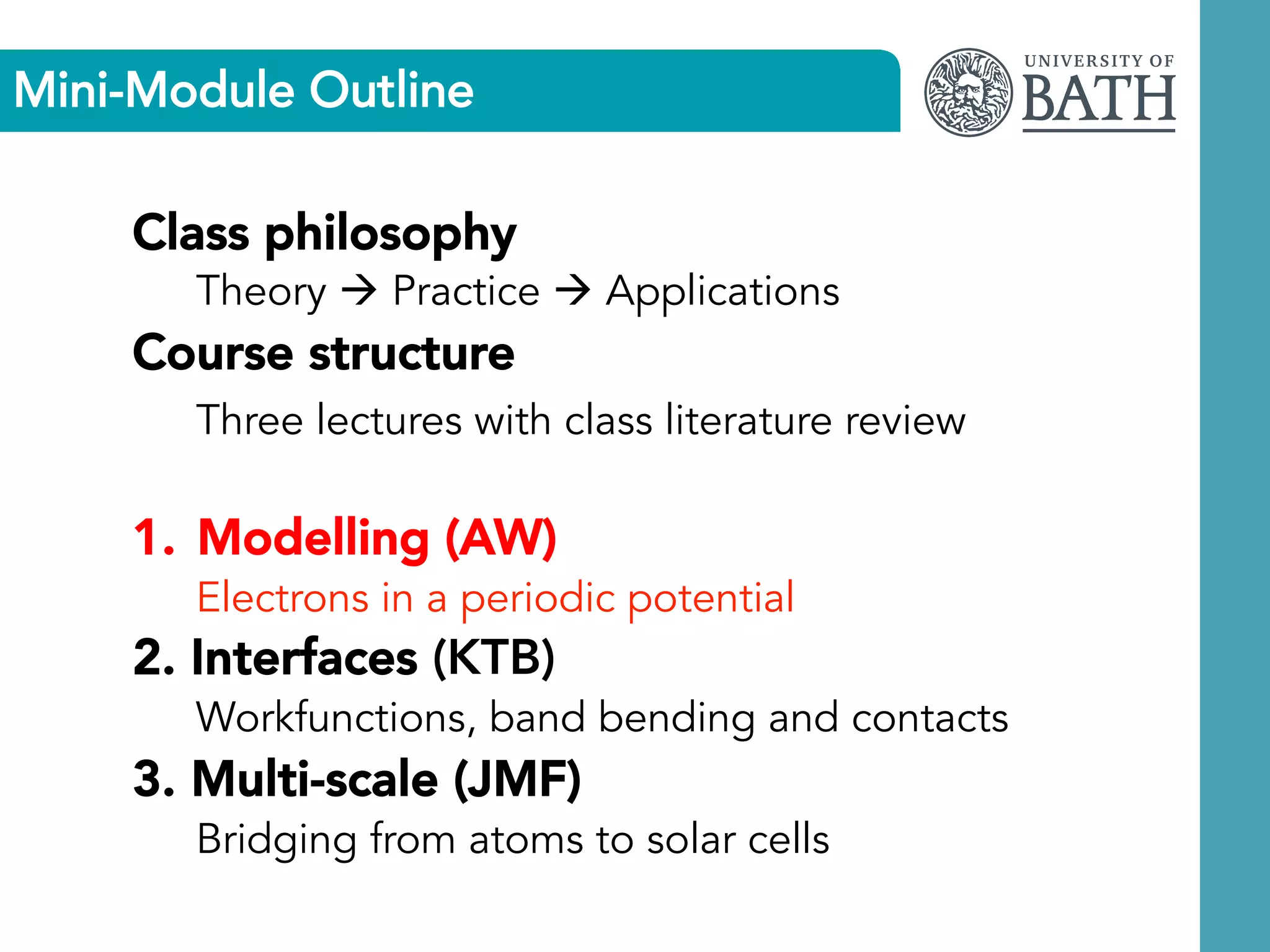 Materials Modelling: From theory to solar cells (Lecture 1) | PDF