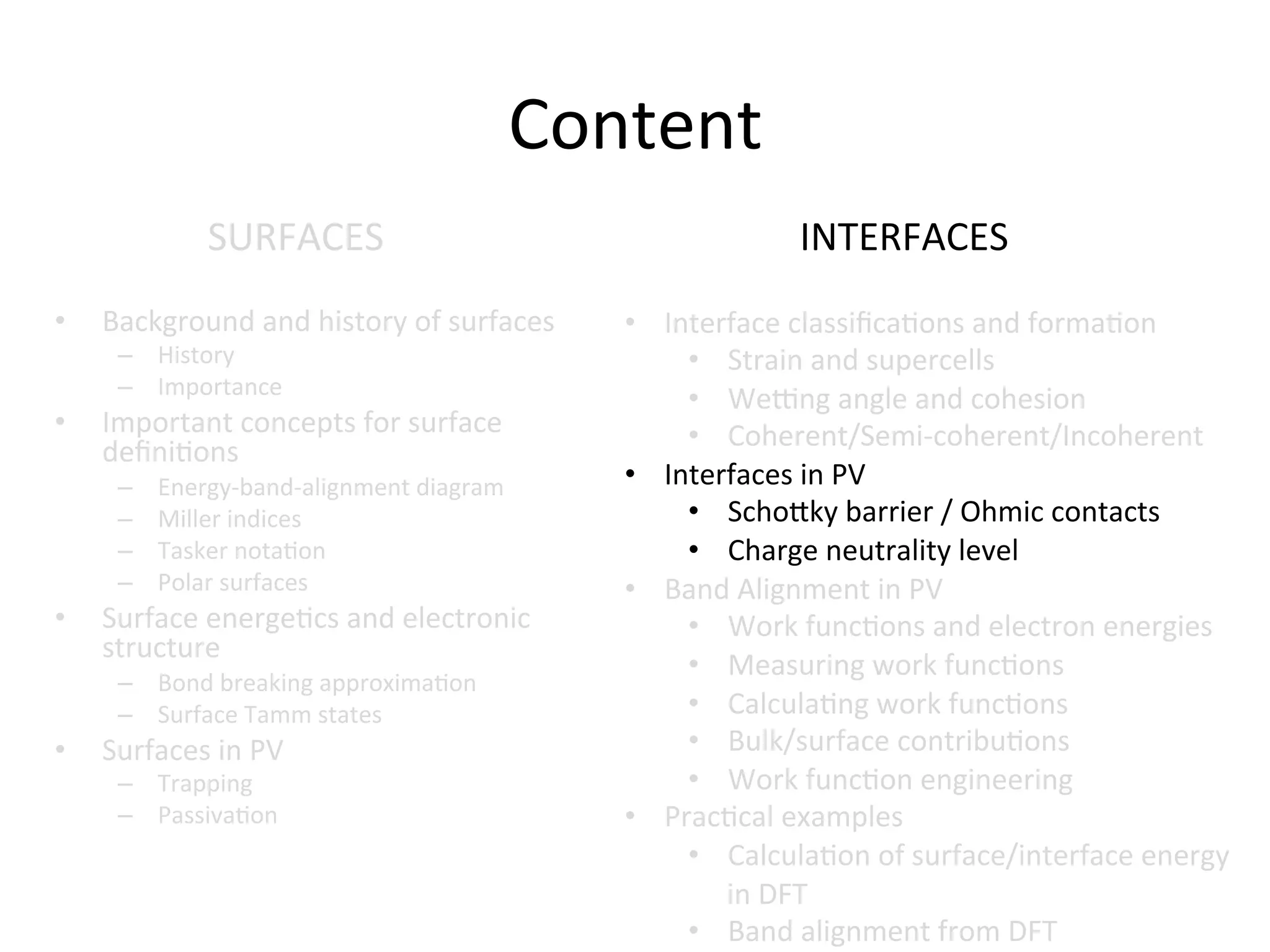Surfaces and Interfaces | PDF