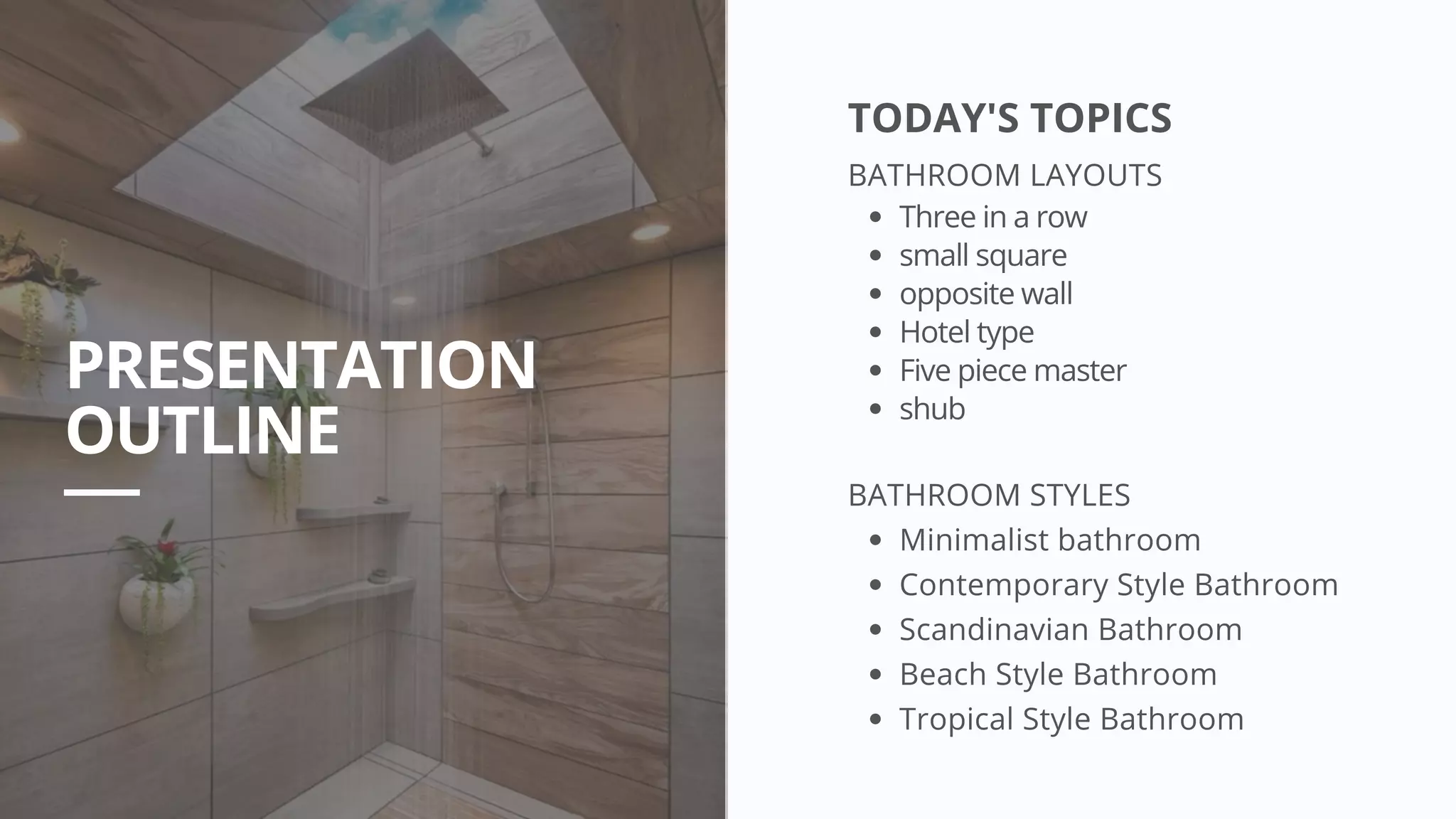BATHROOM - LAYOUTS AND STYLES | PDF