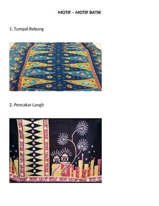 jenis jenis batik yang ada di indonesia. | DOCX
