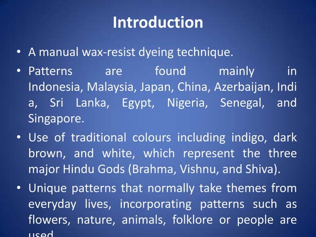 Batik printing | PPTX