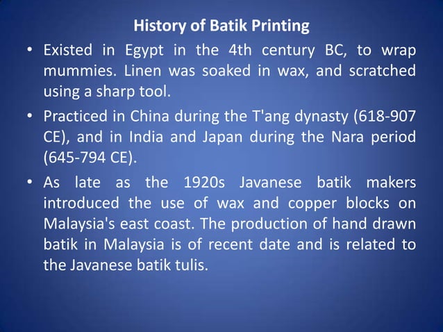 Batik printing | PPTX