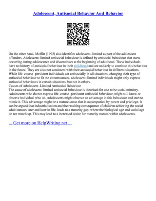 Batman Antisocial Personality Disorder | PDF
