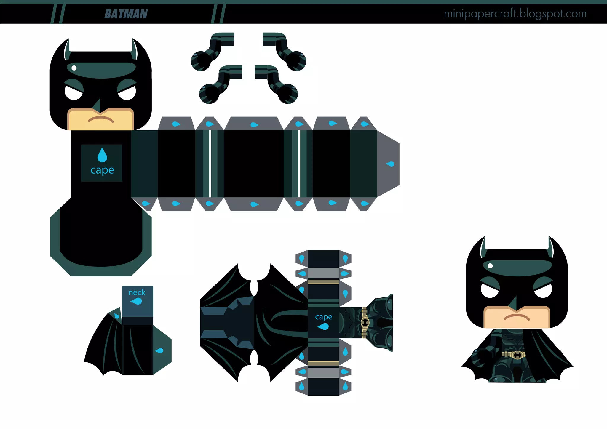 Batman mini papercraft_by_gus_santome | PDF