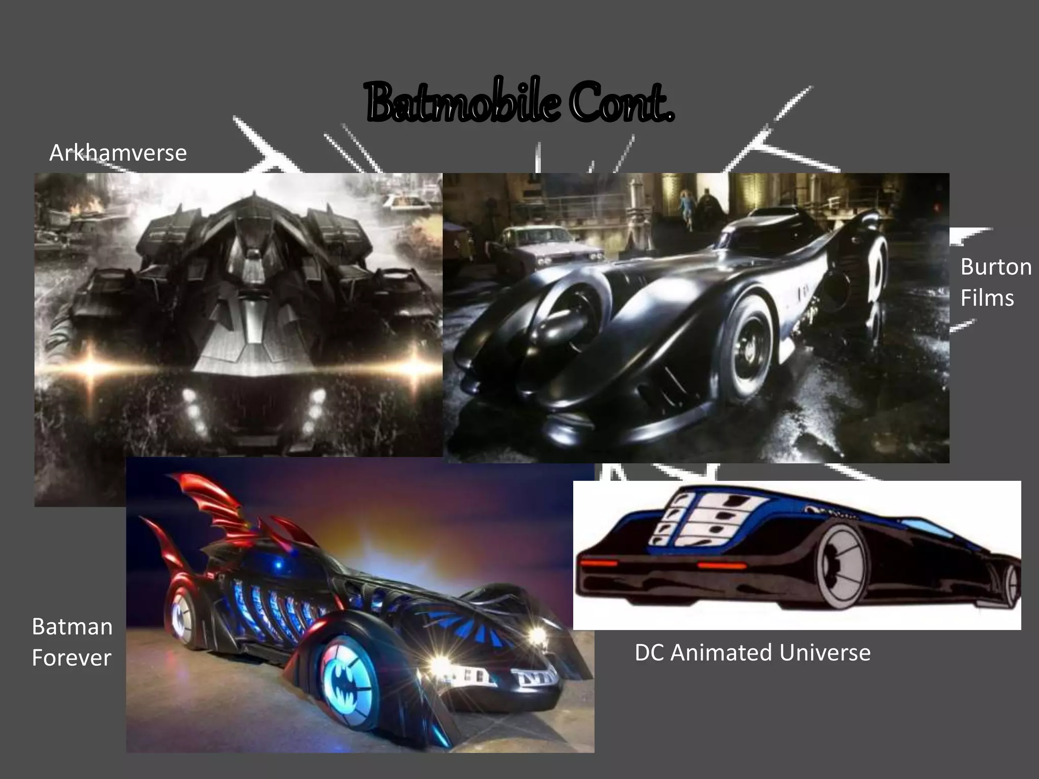 Batman vehicles - Transportation used by Batman, his helper (Robin ...