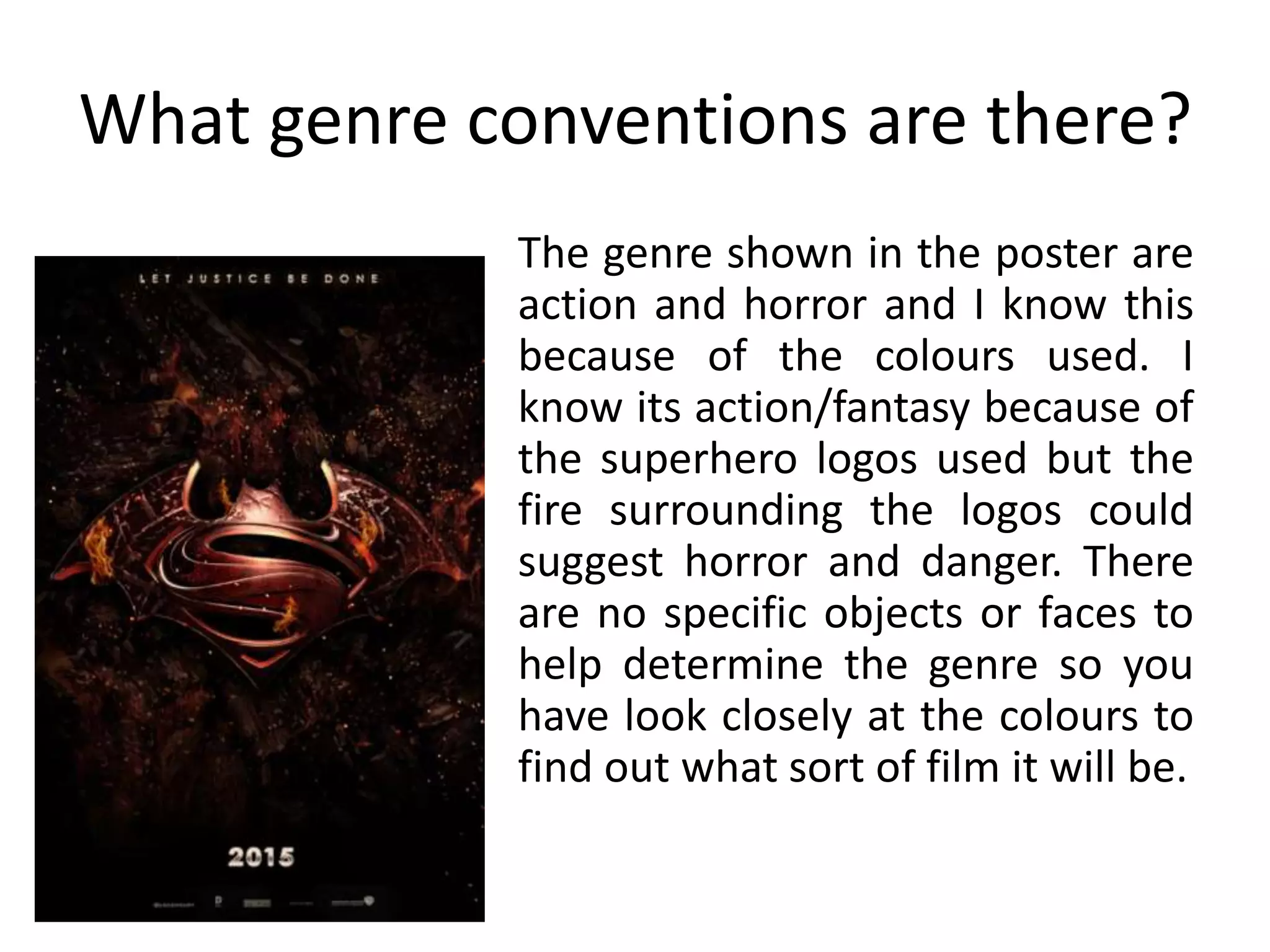 Batman vs superman poster annotation Media GCSE | PPTX