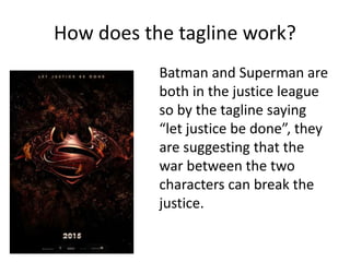Batman vs superman poster annotation Media GCSE | PPTX