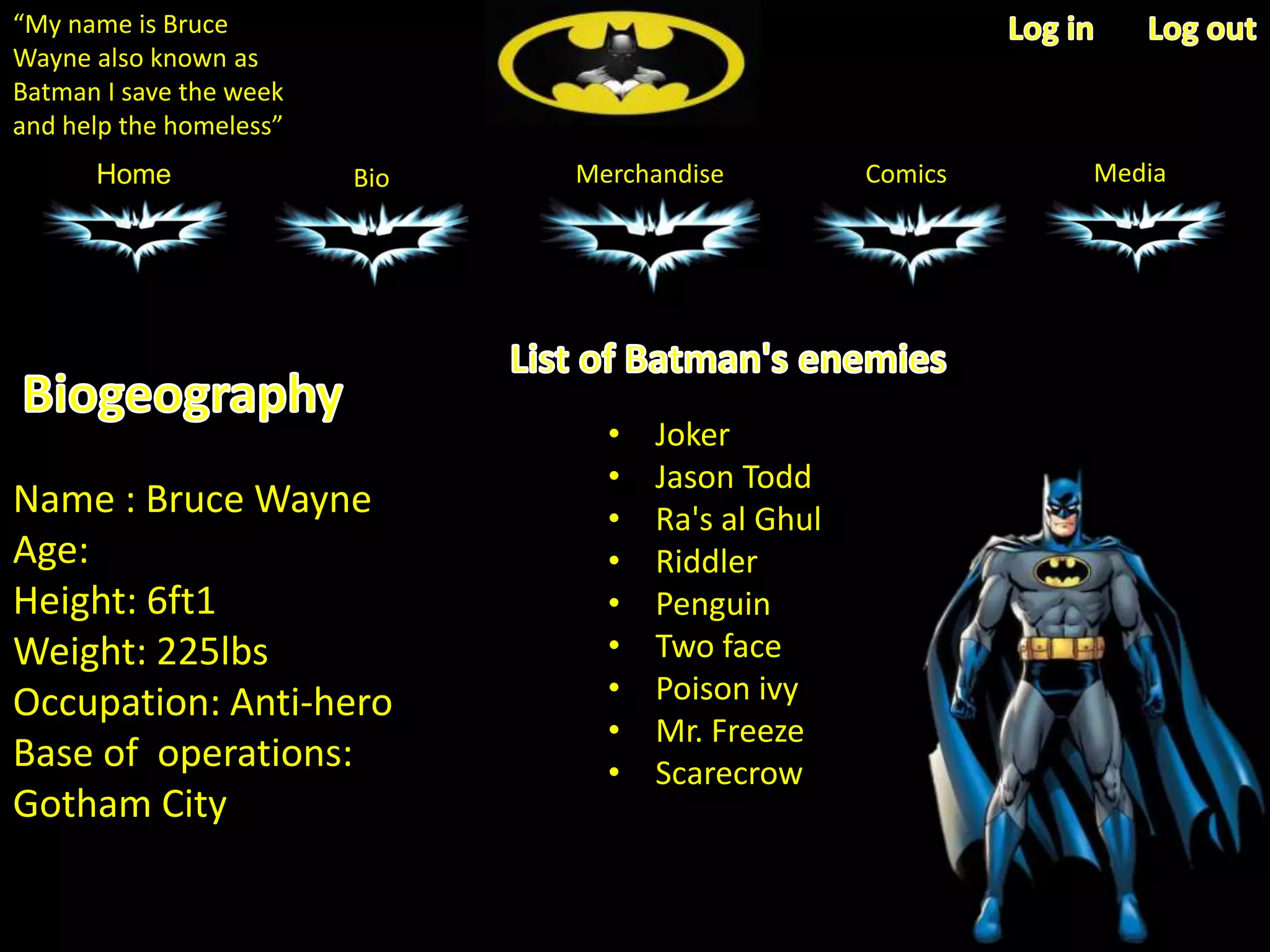 Batman website IH4086 | PPT