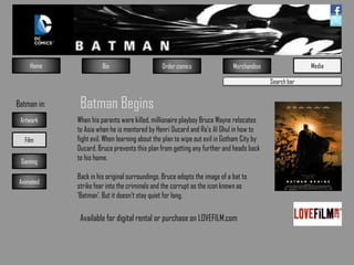 Batman website designs | PPTX