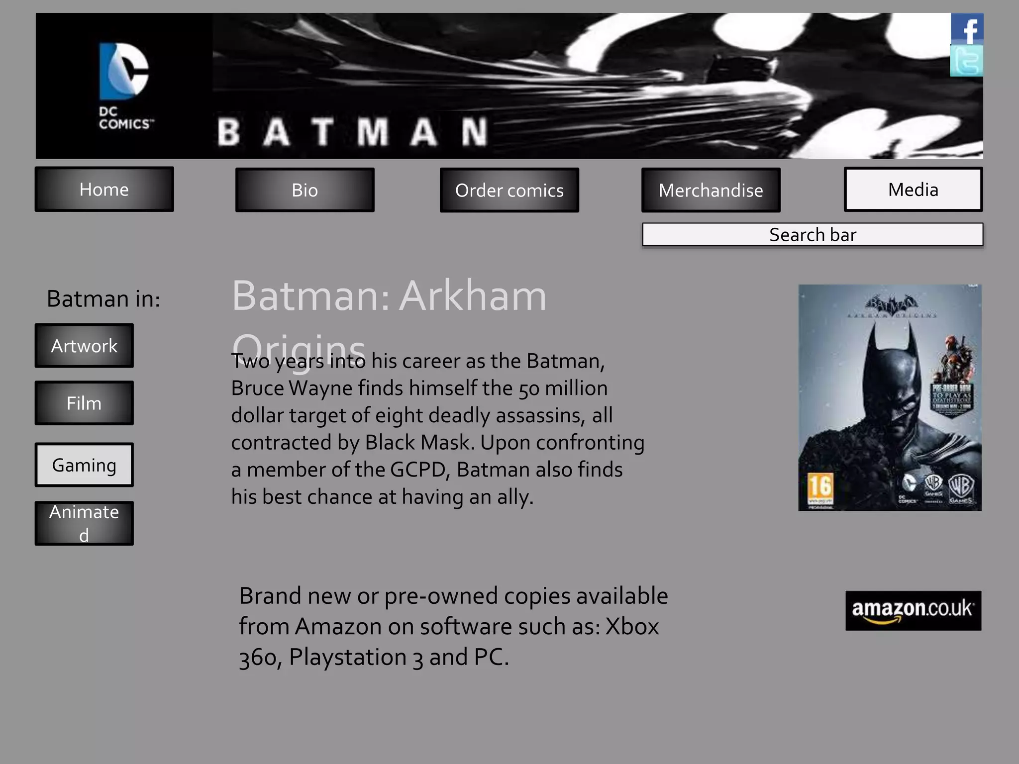 Batman website designs | PPTX