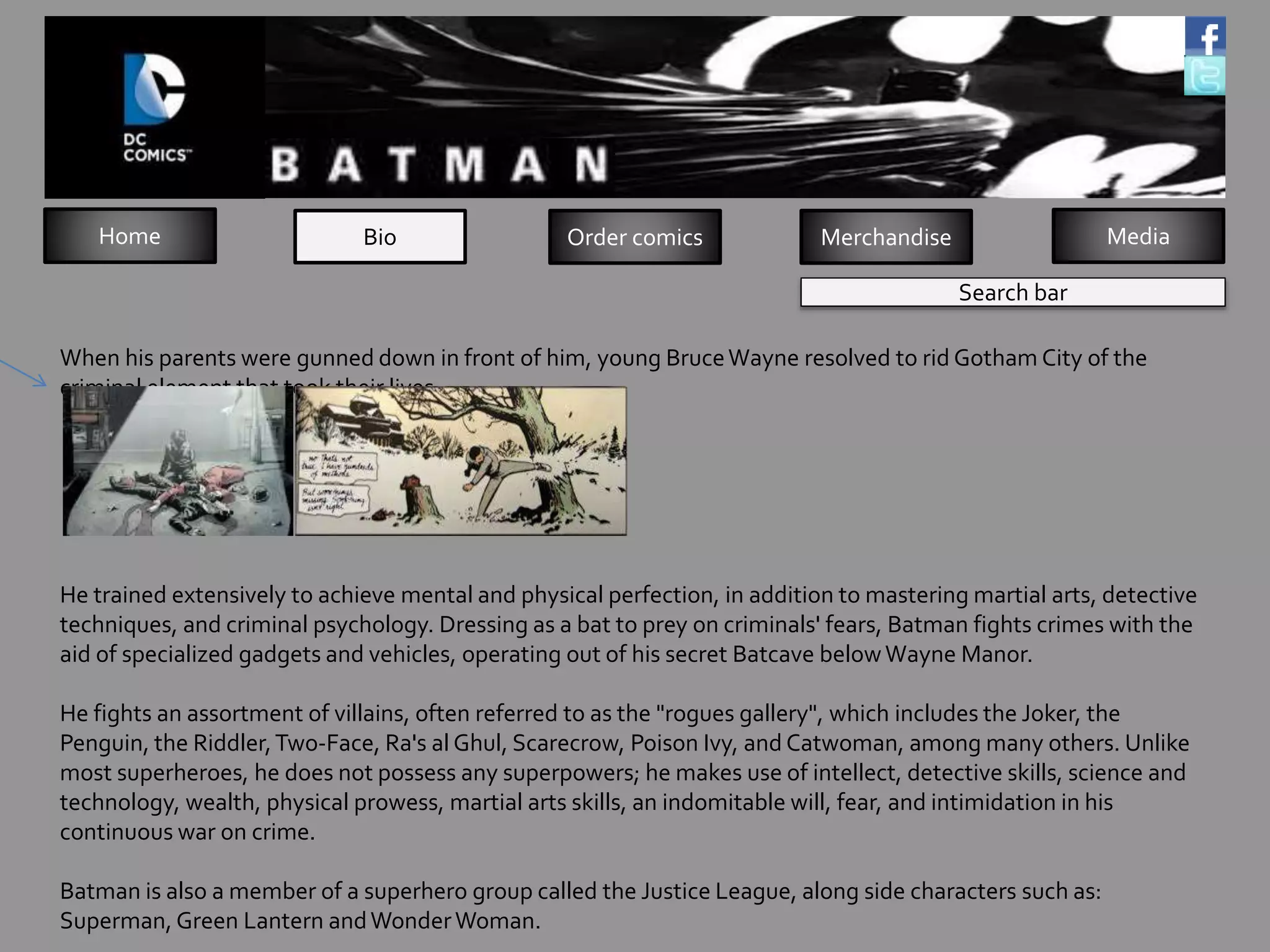 Batman website designs | PPTX