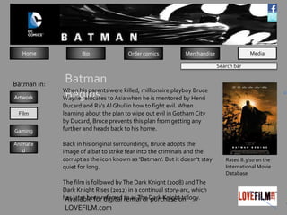 Batman website designs | PPTX