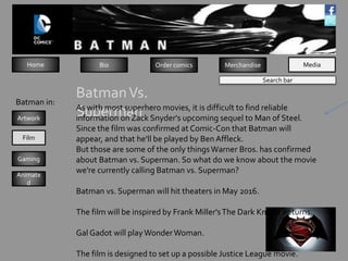 Batman website designs | PPTX