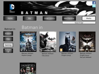 Batman website designs | PPTX