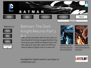 Batman website designs | PPTX