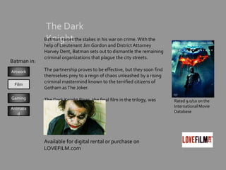 Batman website page content | PPTX