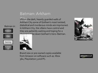 Batman website page content | PPTX