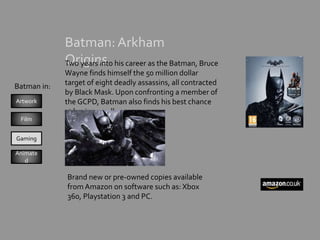 Batman website page content | PPTX