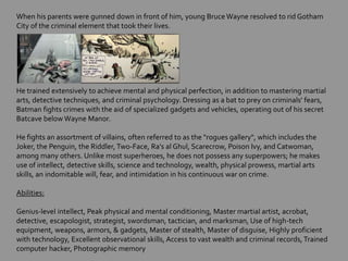 Batman website page content | PPTX