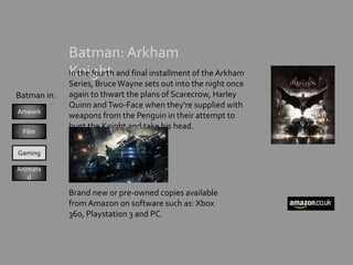 Batman website page content | PPTX