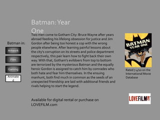 Batman website page content | PPTX