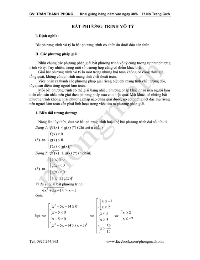 Bat phuong trinh vo ti | PDF