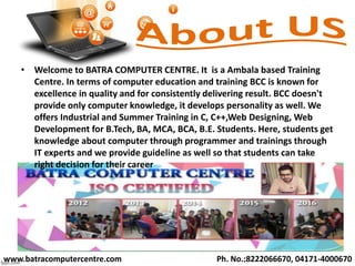 Batra Computer Centre In Ambala | PPT