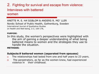 Battered women syndrome;Intimate Partner Violence | PPT