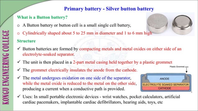 Primary and Secondary Batteries with example.pptx | Chemistry | Science