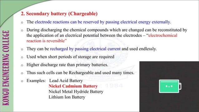 Primary and Secondary Batteries with example.pptx | Chemistry | Science