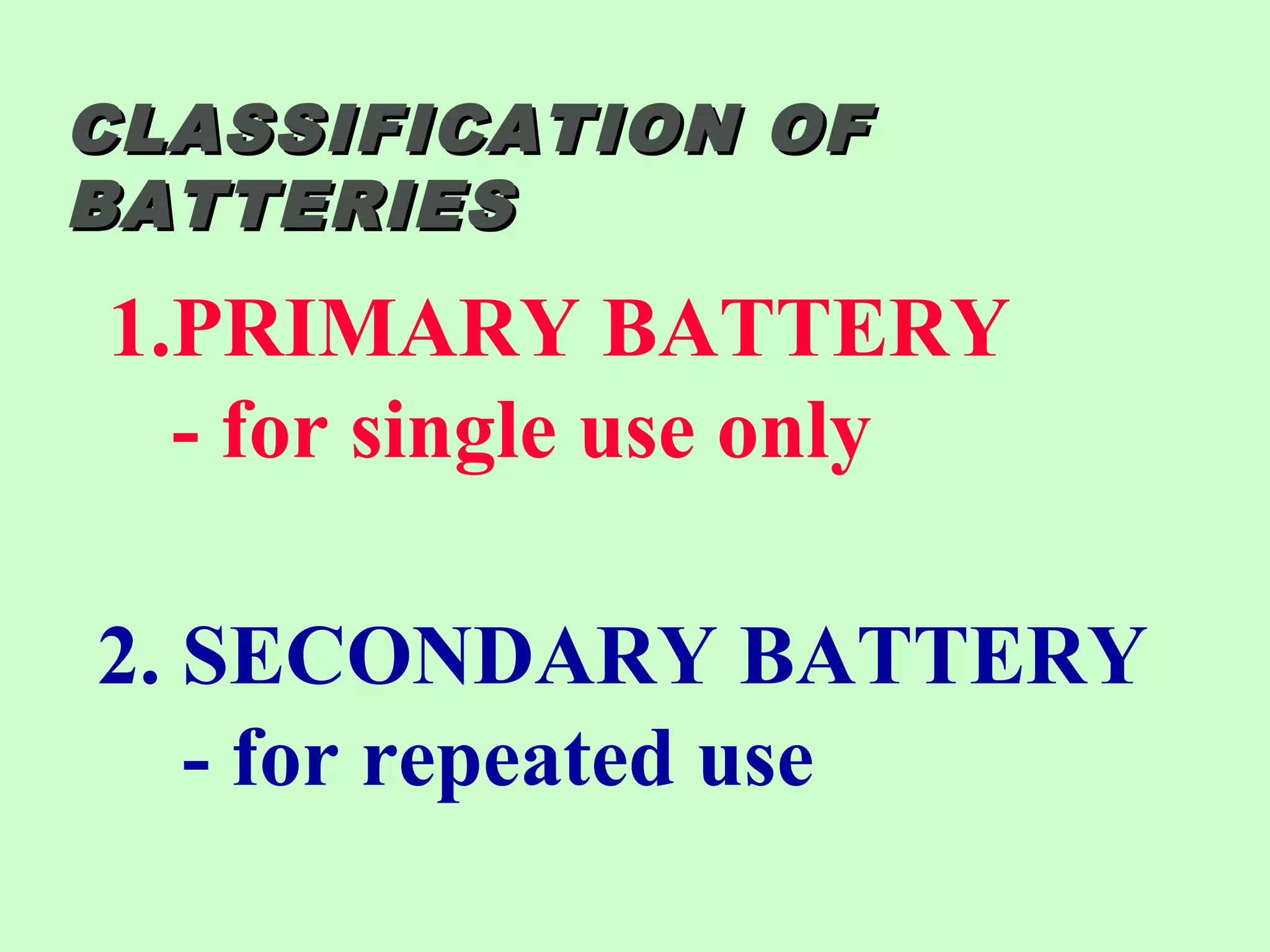 Batteries and types | PPT