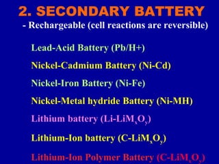 Batteries and types | PPT