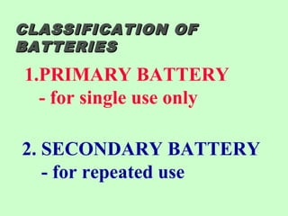 Batteries and types | PPT